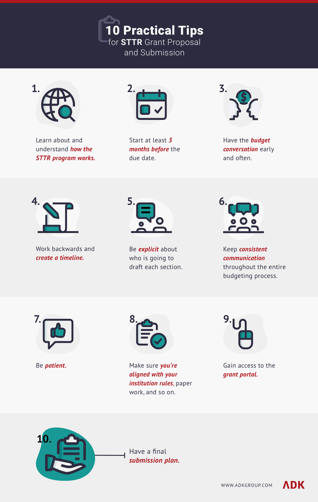 10 Tips for Applying for an STTR Grant | ADK Group